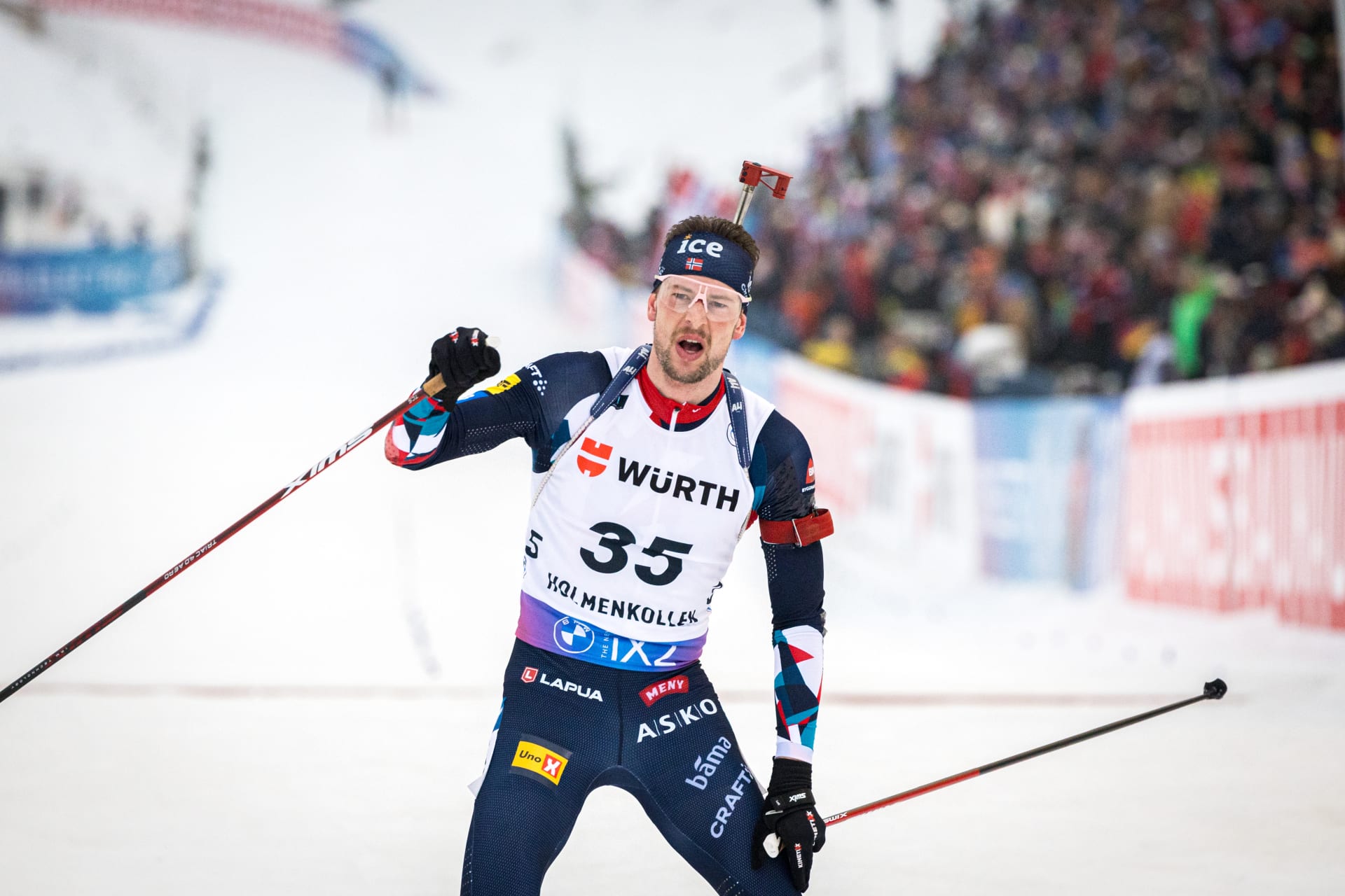 Perfect Laegreid Leads Norwegian 20 km Podium Sweep